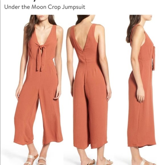 Somedays Lovin | Pants & Jumpsuits | Burnt Orange Jumpsuit With Ties ...
